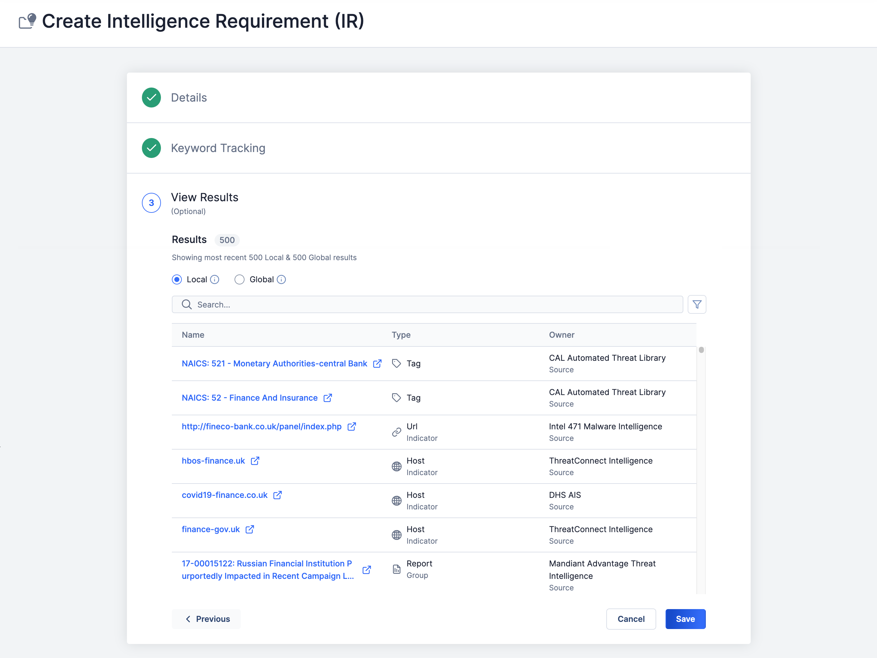 Creating Intelligence Requirements | ThreatConnect